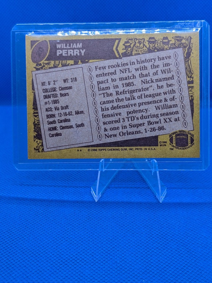 1986 Topps - #20 William Perry (RC) | eBay