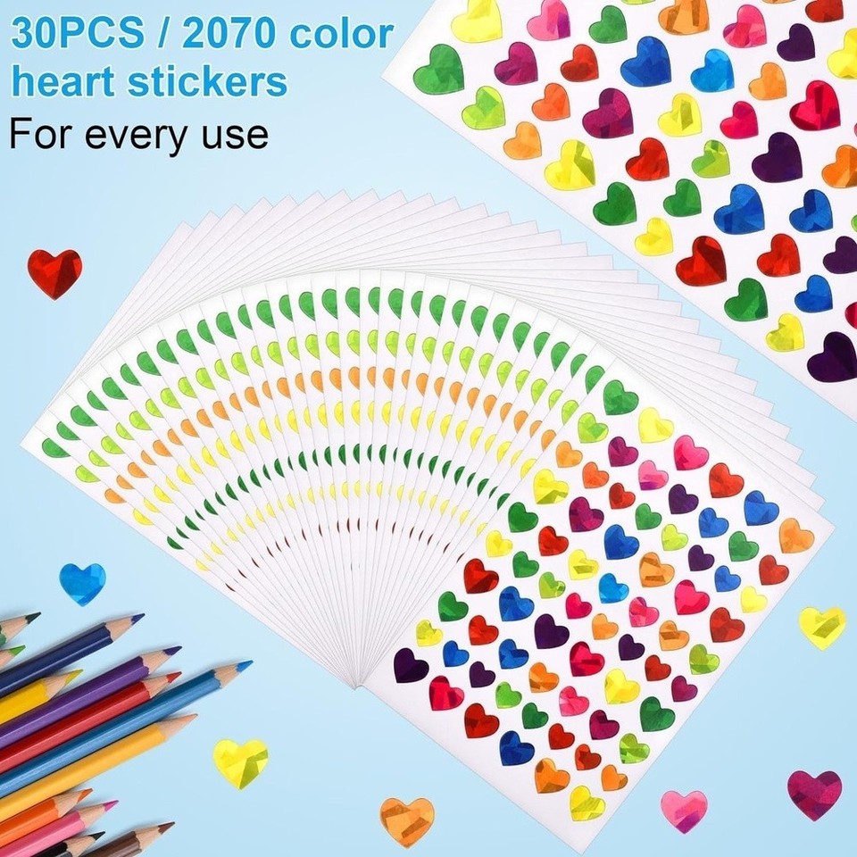 10 Sheets Multicolor Holographic Stickers for Educational For Reward ...