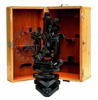 Theodolite With Wood Box - Working Transit Alidade Surveying ...