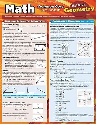 Math Common Core Geometry - 10Th Grade : QuickStudy Laminated Reference Guide by Ken Yablonsky ...