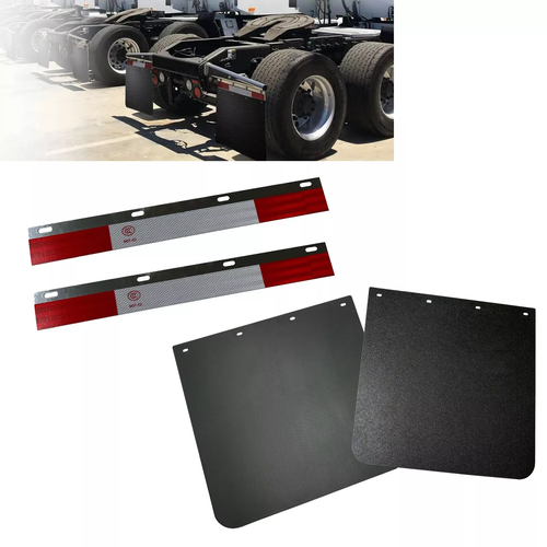 24"x24" Mud Flaps and Reflective Strips For Heavy-Duty Truck Semi Truck ...