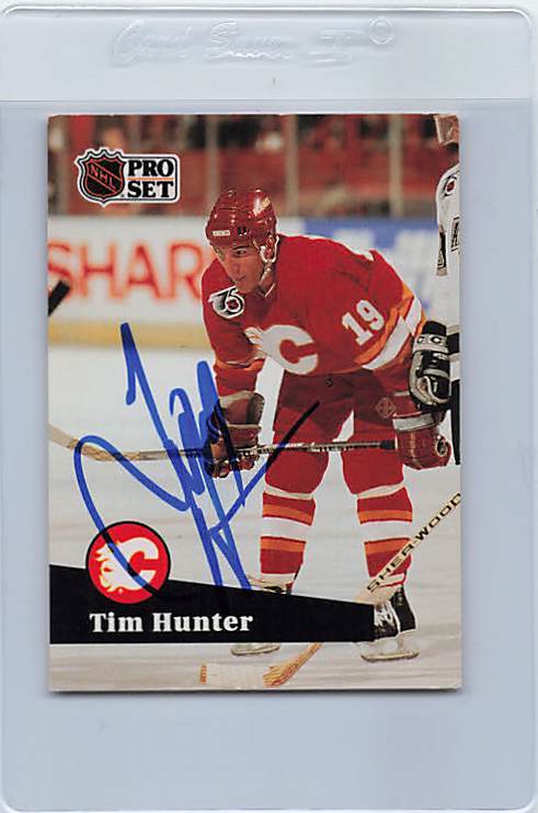 1991/92 Pro Set #366 Tim Hunter Flames Signed Auto *G6526 | eBay