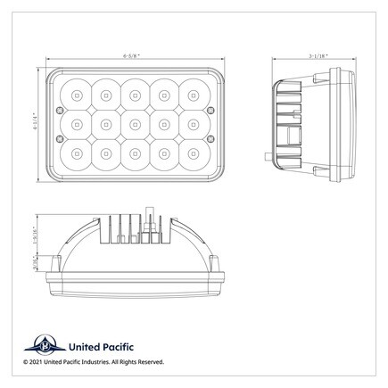 United Pacific 34124 Headlight Bulb 15 High Power, Led, 4" X 6 ...