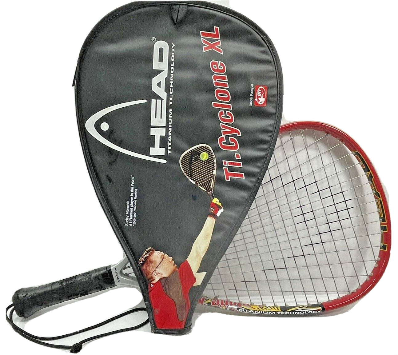 Head Raquetball Racket 3 5/8 Ti.Cyclone XL w/ Cover Titanium Technology ...