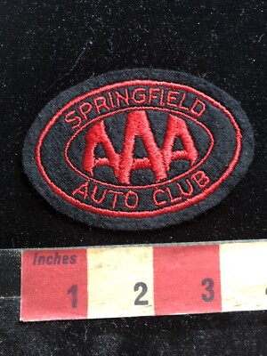 Red On Black AAA SPRINGFIELD AUTO CLUB Advertising Patch 93NW | eBay