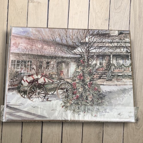 Vtg Sarah Clementson Yeager Christmas Print Manor Farm Inn Mounted On ...