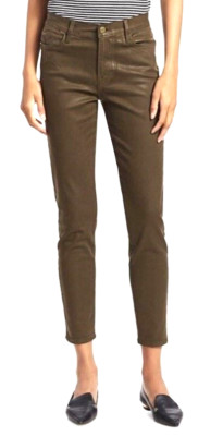 New Frame Denim Le High Skinny Cropped Jeans Military Coated Army Green ...