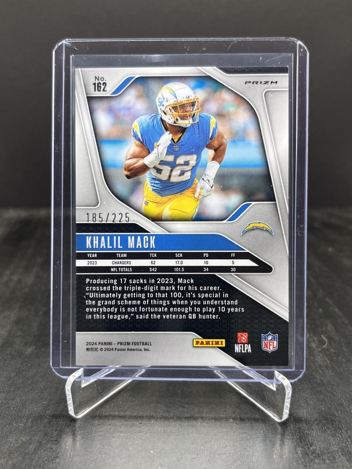 2024 Panini Prizm Football Khalil Mack Purple Ice 185/225 #162 | eBay