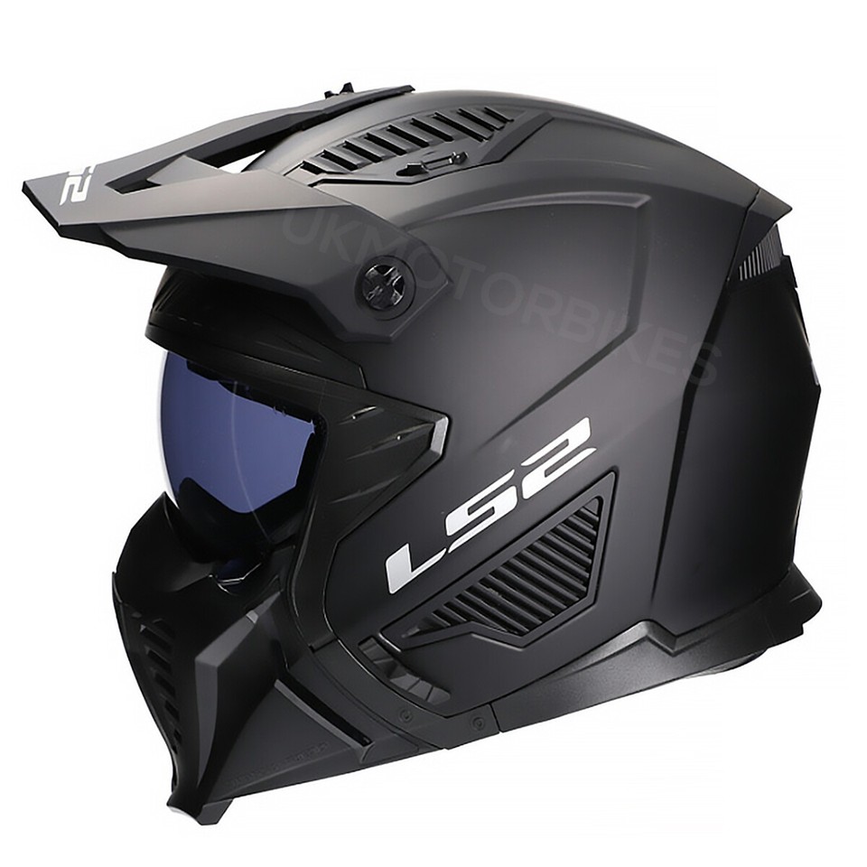 LS2 OF606 DRIFTER DEVOR MODULAR OPEN FACE MOTORCYCLE HELMET + FREE DARK ...