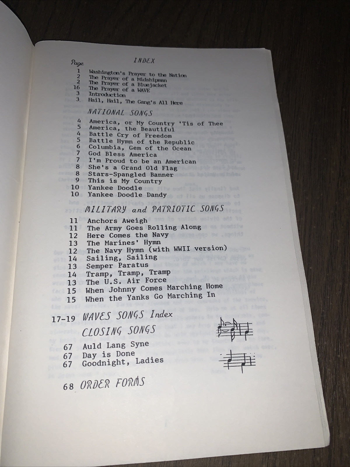 1986 Songs Waves Sang W N C Navy National Military Patriotic Song Book ...