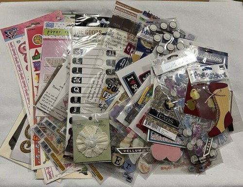 Lot 51 Stickers & Embellishments for Scrapbooking Card Making Crafting ...