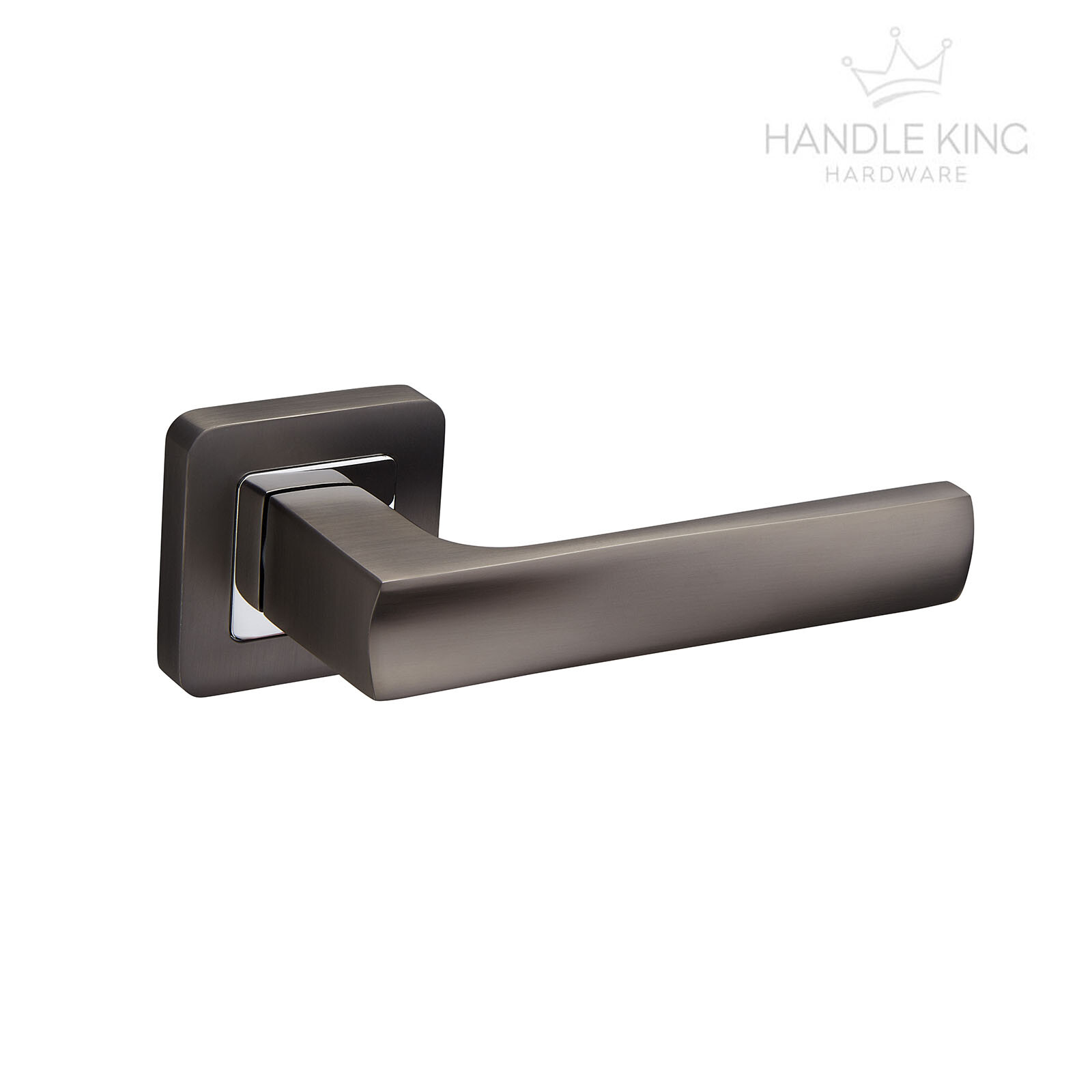 Square Rose Door Handles with Duo Graphite Grey Finish | eBay UK
