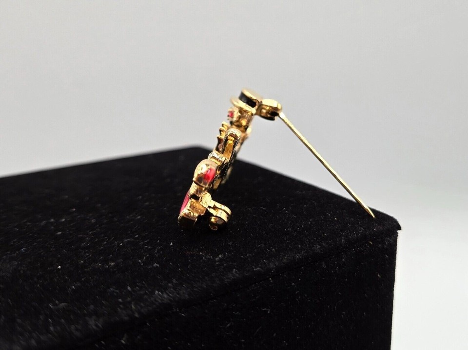 Vtg Bob Mackie Clown Signature Logo Brooch Enamel On Gold-Tone W ...