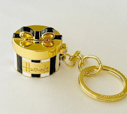 EXTREMELY RARE~ HARRODS "HATBOX" Keychain Compact--Solid Perfume ...