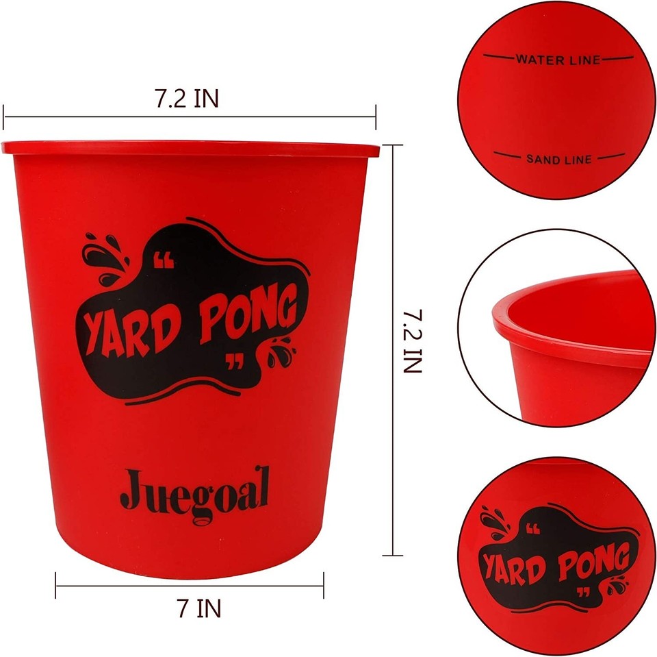 Juegoal Yard Pong Outdoor Giant Yard Game Set with Durable Buckets ...