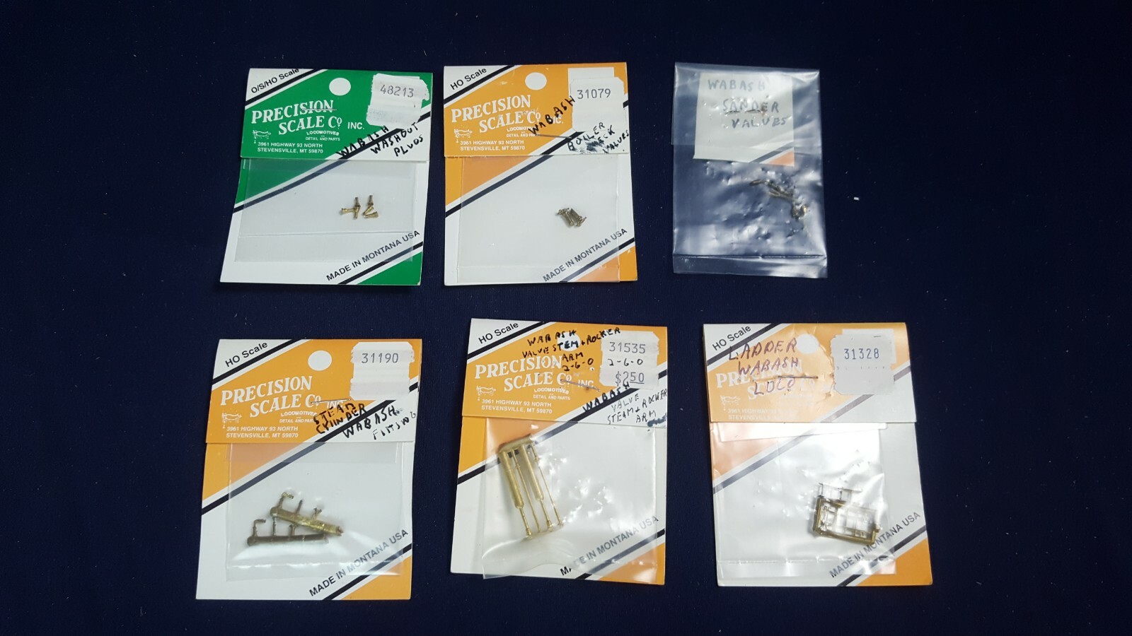 Lot 6 Precision Scale HO Brass Wabash Parts Steam Valves Ladders NEW ...