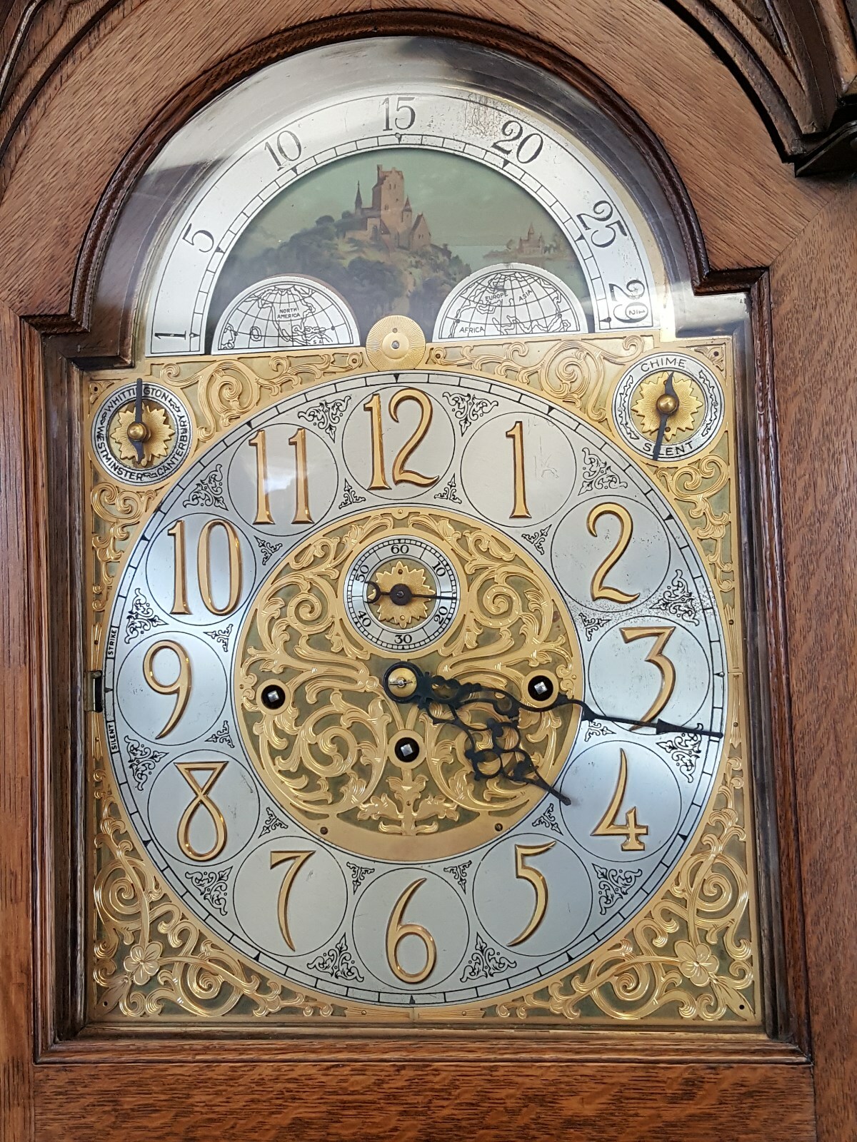 HUGE ANTIQUE GOTHIC HALL GRANDFATHER CLOCK WITH TUBULAR CHIMES,FOR ...