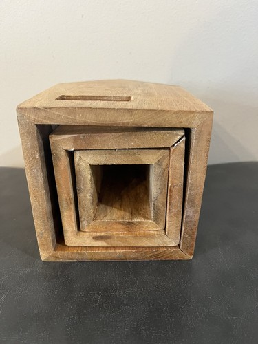 Vintage Stacking Nesting Wood set of Three Houses Play | eBay