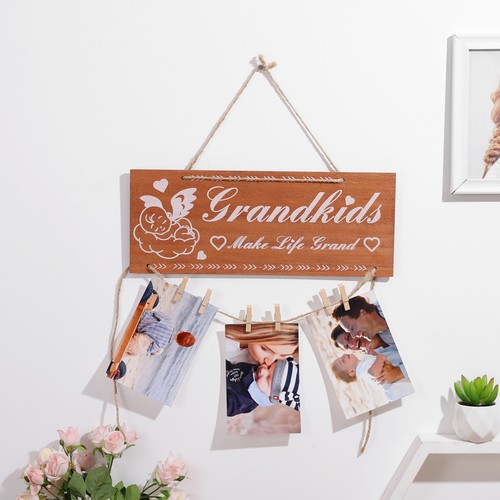 Photo Display Hanging Board Grandkids' Plaque Picture Frames Sign | eBay UK