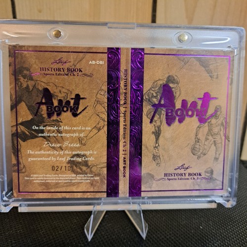 2025 Leaf History Book Sports Chapter Two - Art Book Drew Brees #AB-DB1 ...