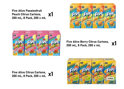 Five Alive Juice Pack – Citrus, Berry & Passionfruit Peach – 3x8 (200ml ...