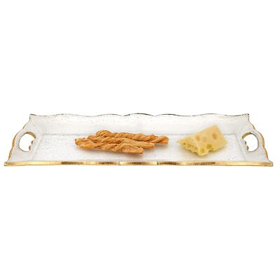 20 Gold Glass Indoor Outdoor Tray With Handles | eBay