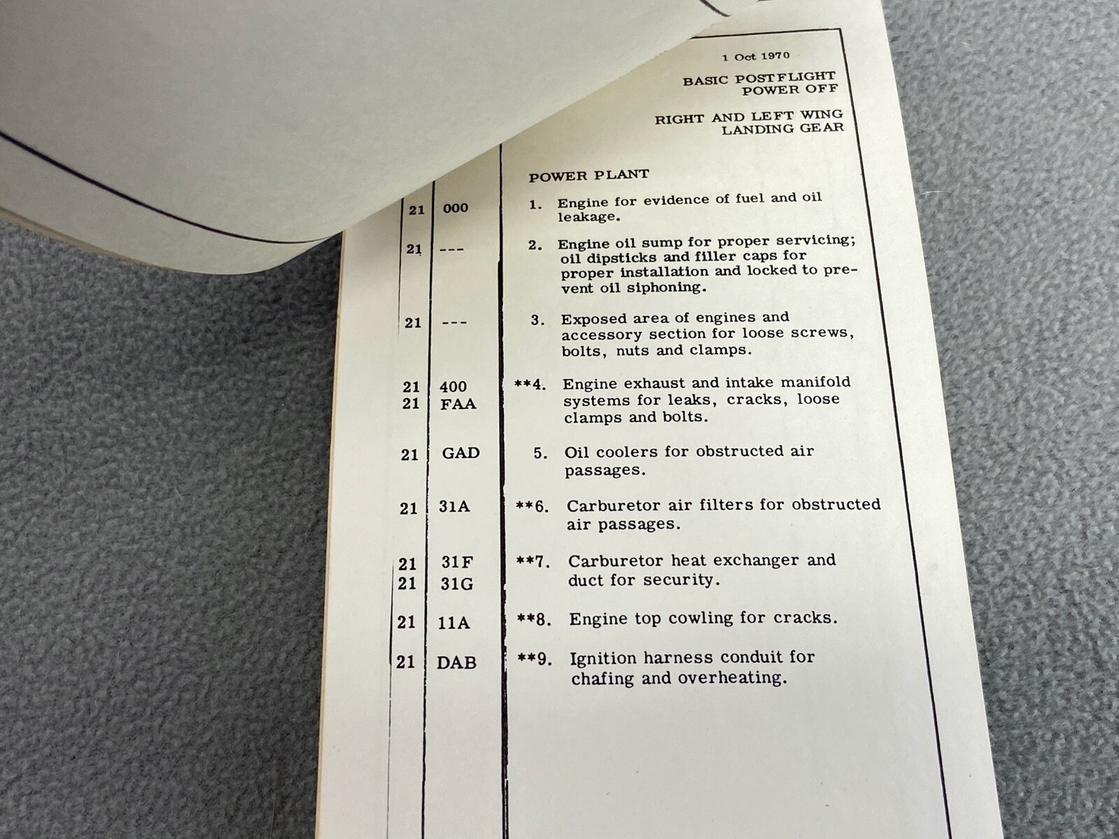 1977 US Air Force U3 & U-3B Aircraft Pre-Flight & Post Flight Check ...