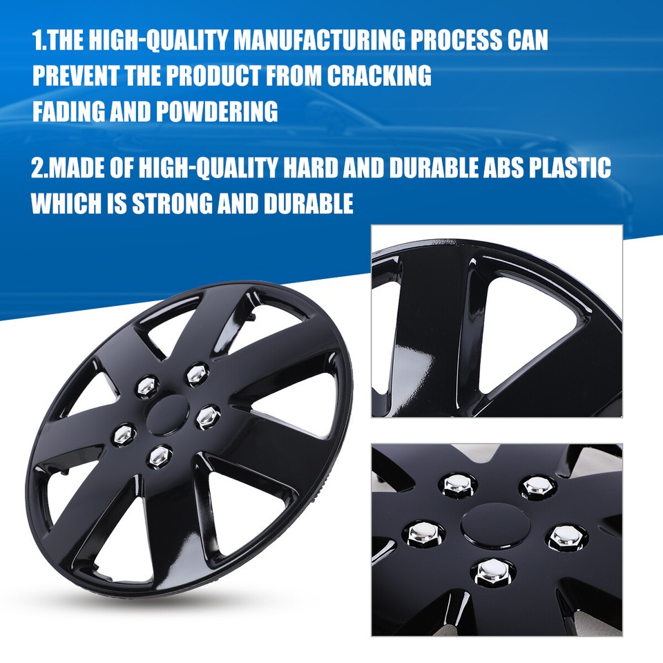 Set of 4 12"-17" Inch Wheel Covers Snap On Full Hub Caps Tire &Steel ...