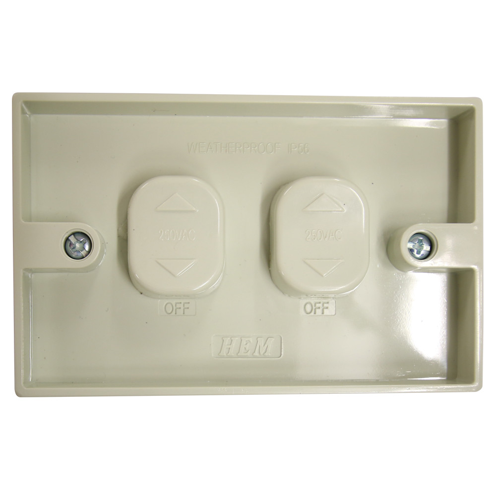 Weatherproof Double Switch Two Gang Weather Proof IP56 Rating 2 WAY ...