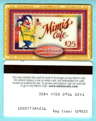 MIMIS CAFE Jester Chef ( 2007 ) Gift Card ( $0 - NO VALUE ) | eBay