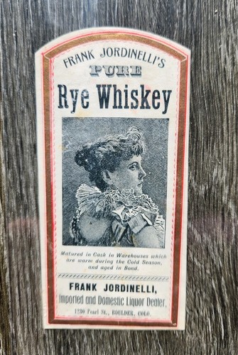 Pre-pro Frank Jordinelli's Pure Rye Whiskey Label - Boulder, CO | eBay
