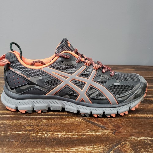 Asics Gel Scram 3 Womens Size 7 Running Shoes Gray Orange Camo T6K7N ...