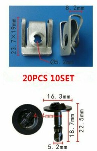 10Sets Engine Splash Guard Screw + Nut Clip For BMW Audi 51718212148 ...