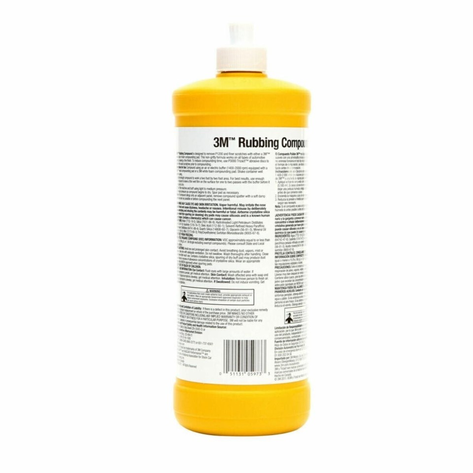 3M 05973 Rubbing Compound, 32 fl oz,High Quality Finish with Minimal ...