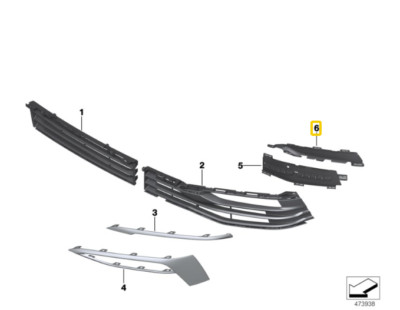 New Genuine BMW 5 Series G30 G31 Filler Panel Fog Lights Left 7385269 ...