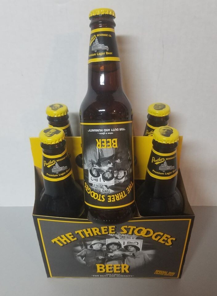 THREE STOOGES PANTHER BREWING BEER MOE , LARRY & CURLY SET HTF ...
