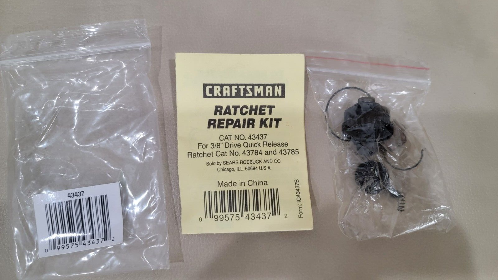 Craftsman 3/8" Ratchet Repair Kit 43437 for Quick Release Ratchet 43784 ...