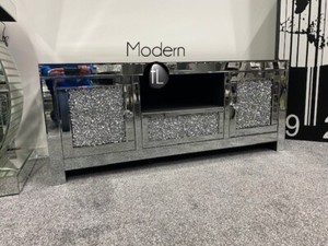 Luxury Mirrored Crushed Diamond TV Stand, Sparkle Glitz TV Unit, Up to ...