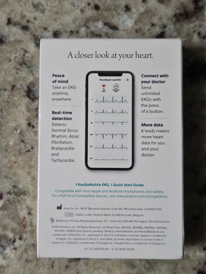 AliveCor AC-019-NUA-A KardiaMobile 6L Personal EKG Heart Monitor ...