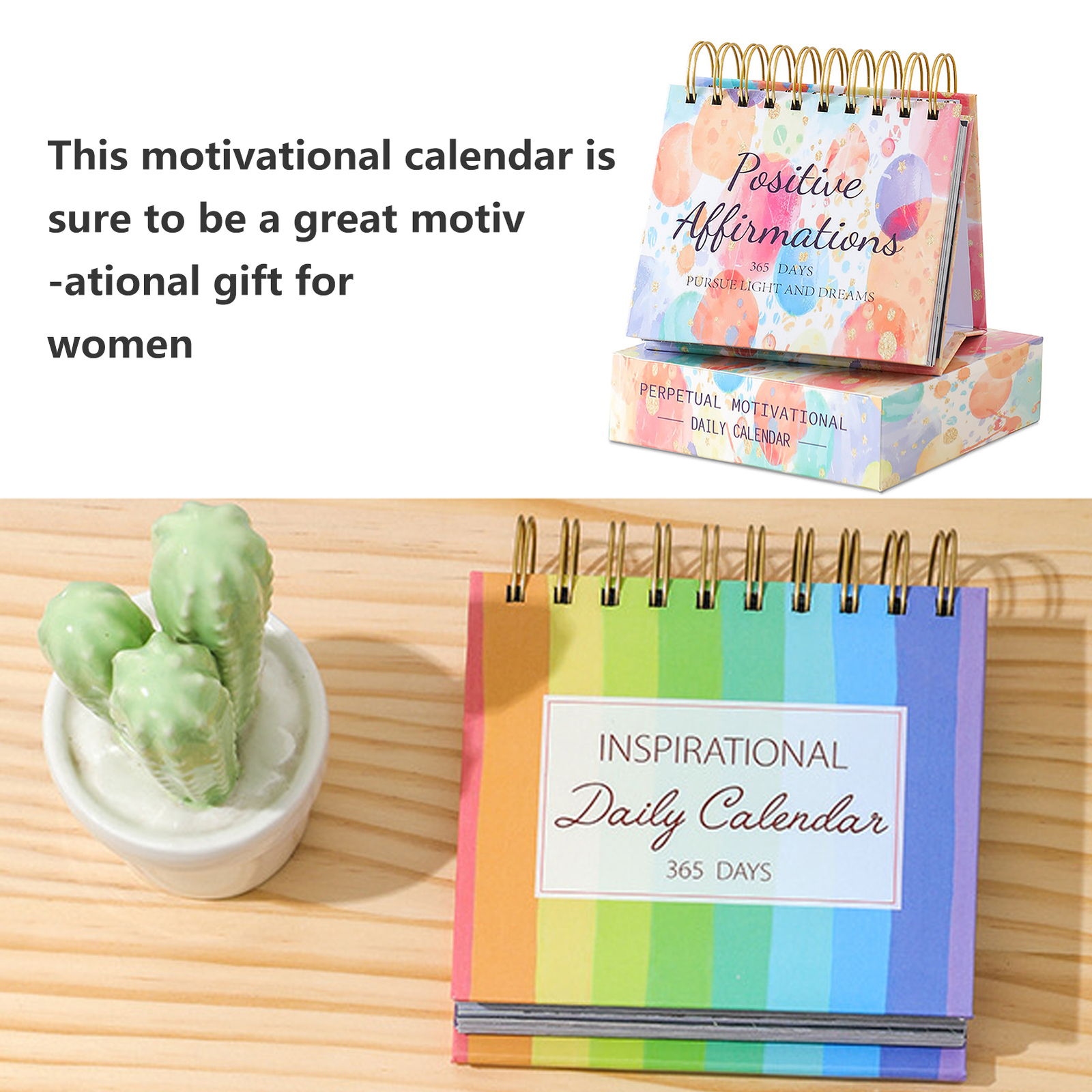 Desk Decor Inspirational Quotes Vibrant Color Calendar for Office 365 ...