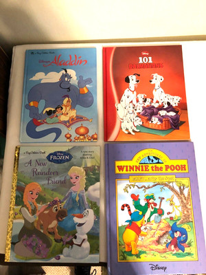 4 Disney Large HC Books- Frozen / Winnie the Pooh/ Aladdin/ 101 ...