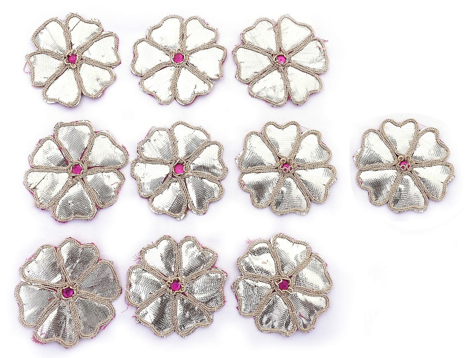 Floral Gota Zari Sewing Dress Patch Ethnic Patches 10 PC Appliques ...