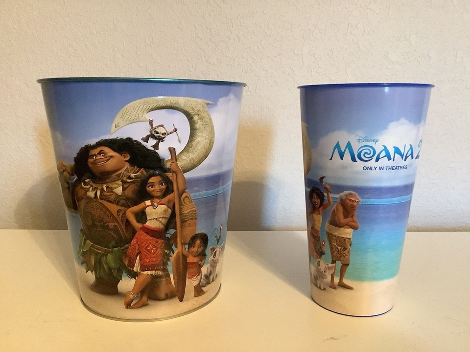 Disney’s Moana 2 Tin Popcorn Bucket And Plastic Cup. Brand New. | eBay