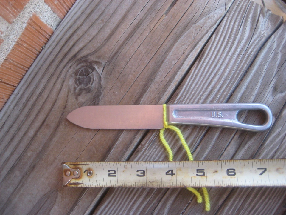 1944 Vtg 3 1/2" Blade US MILITARY *** LF&C Mess Knife Cast Aluminum ...