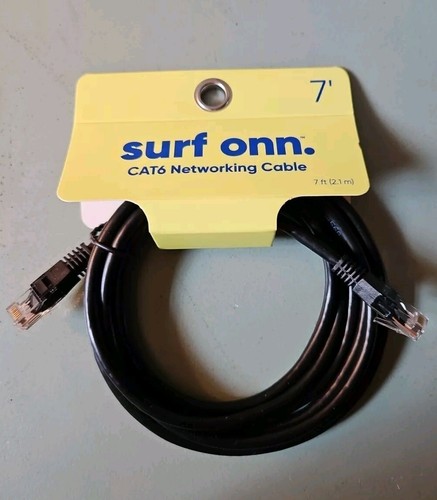 Surf ONN CAT6 Networking Cable 7' Black NEW 681131308311| eBay