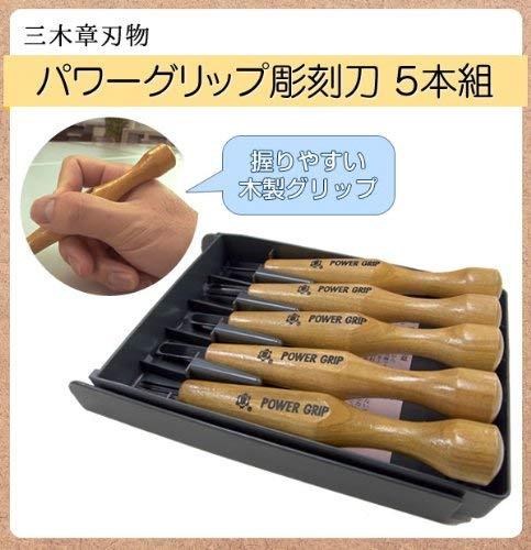 Mikisyo Power Grip Gouge Chisel Wood Carving Tool Kit 5pcs Set w/Case ...