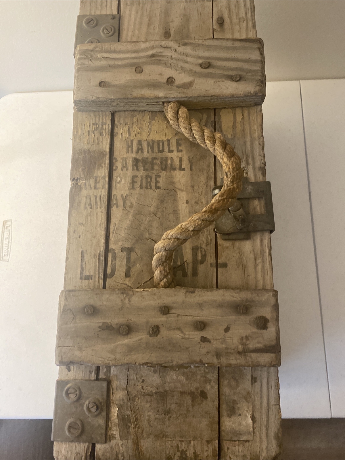 RARE Vintage Military Wood Ammo Crate Box Smoke Grenades Ammunition ...