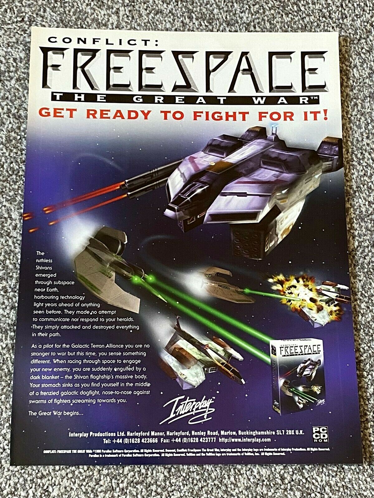 1998 Magazine Advert Picture Conflict Freespace The Great War Game PC ...