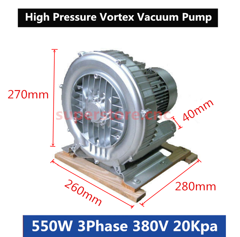550W Industrial High Pressure Vortex Vacuum Pump 380V 3ph Dry Blower ...