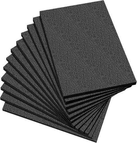 12Pcs 12"x 8"x0.5"Polyethylene Foam Sheet Thick Firm Black Foam Padding ...